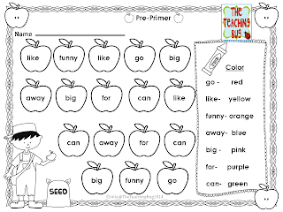 Classroom Freebies Too: Fall Sight Word Freebies