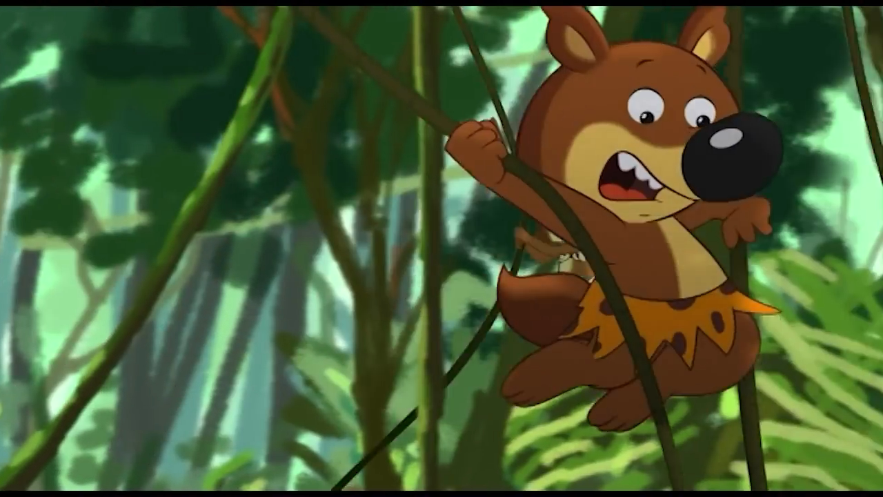 Shirtless Drawn Cartoon Boys: Shirtless Mini Wolf in the Jungle