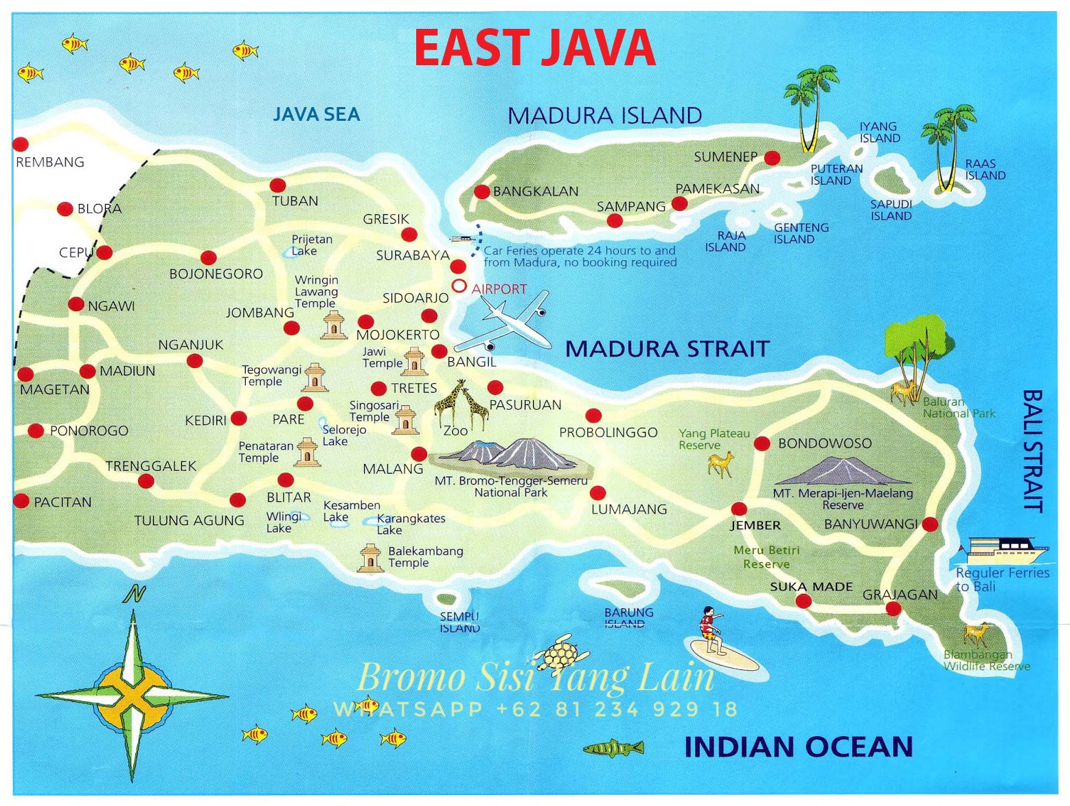 Bromo & East Java map