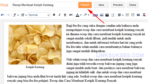 Menyisipkan Gambar ke Dalam Posting - Link Sukses