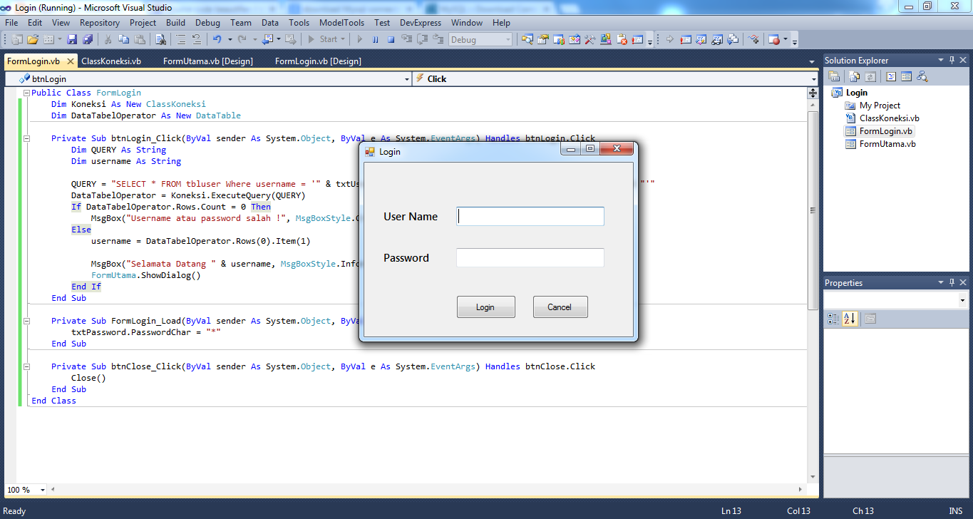Membuat Form Login Dengan Visual Studio 2010 (Visual Basic) dan ...