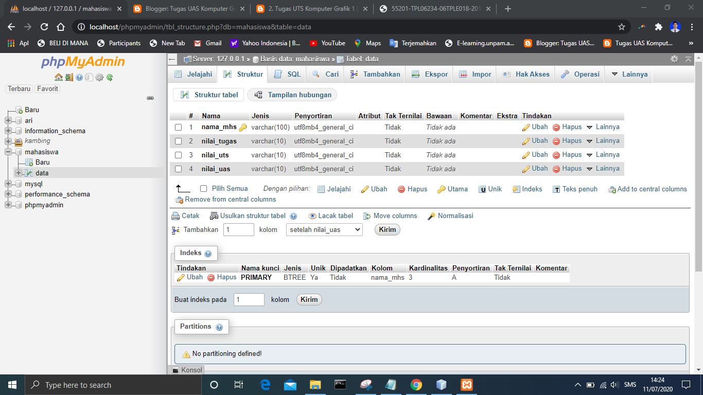 Membuat Program Aplikasi Crud Database Mahasiswa Dengan