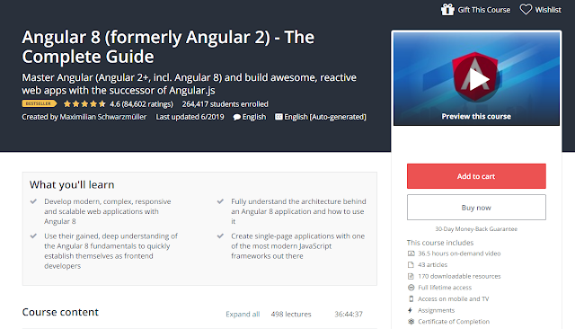 Learn Angular 8 Formerly Angular 2 The Complete Guide Udemy 100 Free For Limited Time