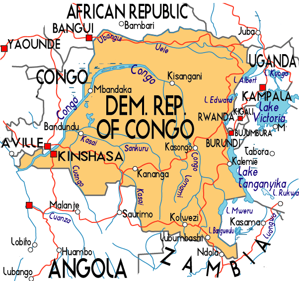 Map of Republic Congo Country | Map of Africa Country Regional Political