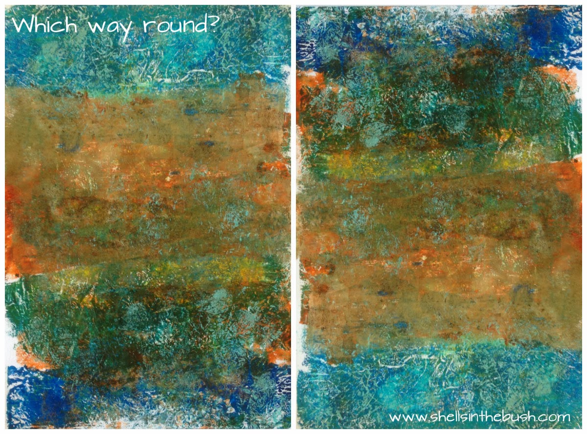 Shells in the Bush: Abstract Landscape Gelli Prints