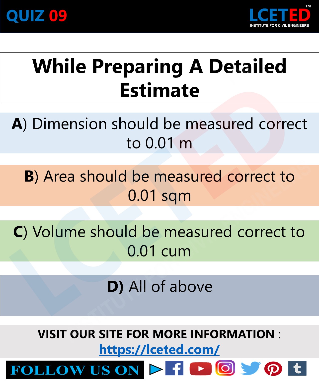 QUIZ FOR CIVIL ENGINEERS BY LCETED -lceted LCETED INSTITUTE FOR CIVIL ...