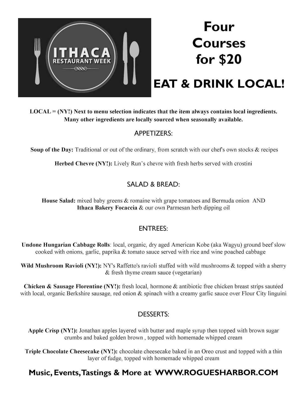 Rogues' joins Ithaca Restaurant Week