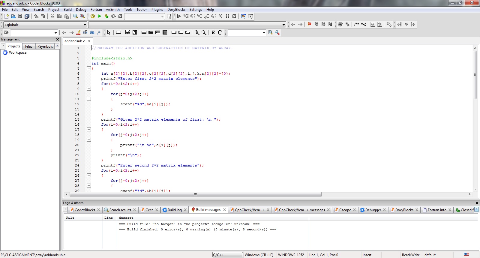 A Program For Matrix Addition Subtraction Using Array A Program For Matrix Addition Subtraction Using Array