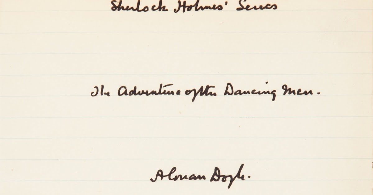 Manuscript of 'The Dancing Men' Sold at Auction - I Hear of Sherlock ...