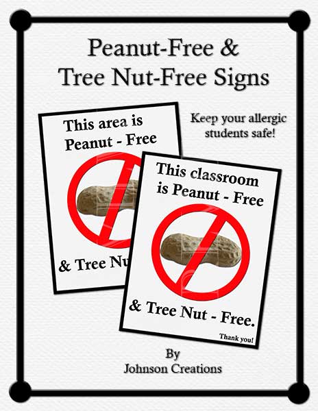Johnson Creations: Peanut-Free & Tree Nut-Free Signs