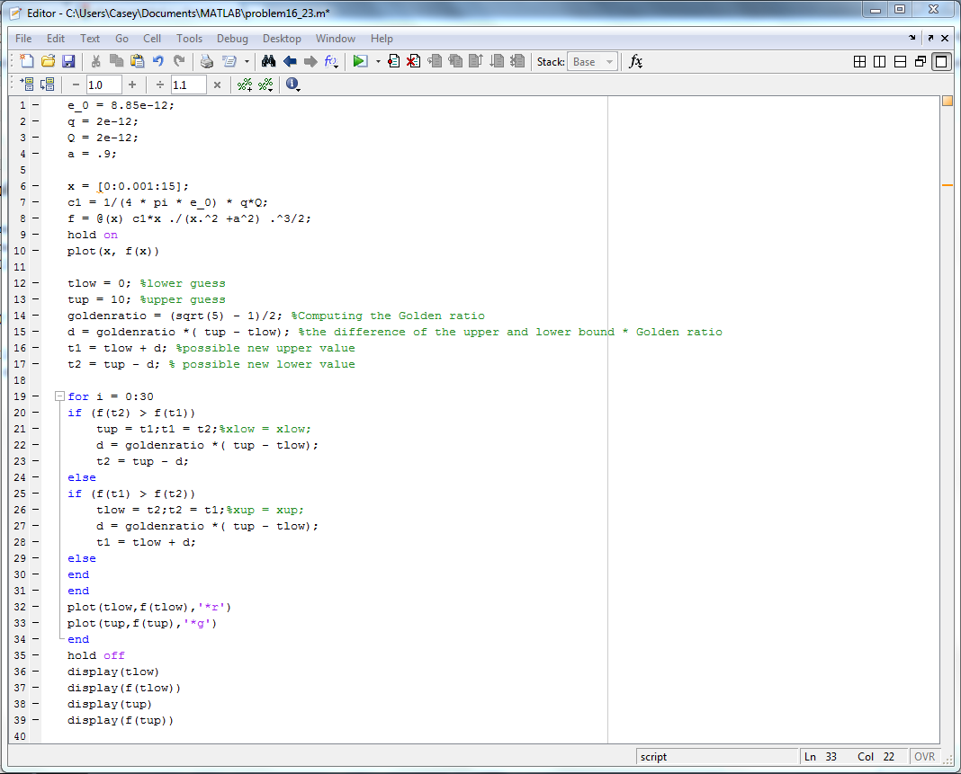 Numerical Methods for Engineers: Problem 16.23 Numerical Methods