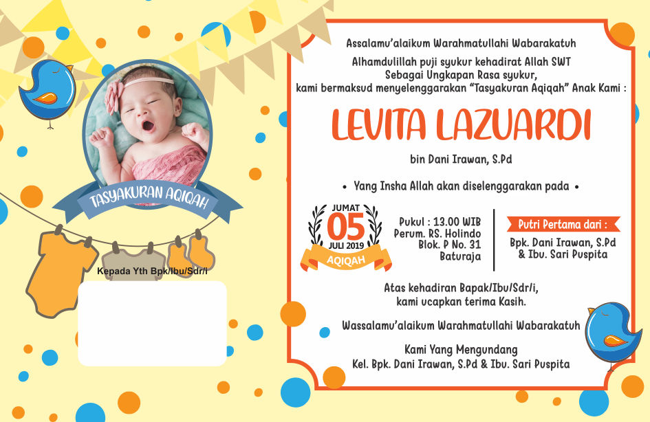 Free 50 Desain Undangan Aqiqah dan Tasyakur Anak CorelDraw CDR ...