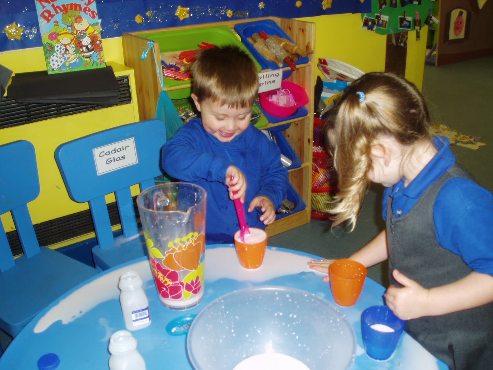 Gelli Primary School Nursery News: Making milk shake.