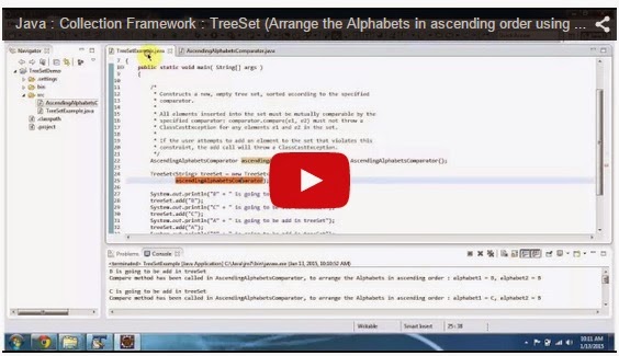 Java : Collection Framework : TreeSet (Arrange the Alphabets in ...