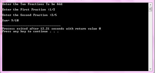 Program to Add Fractions in C++