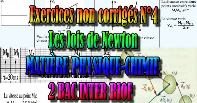 Exercices non corrigés N°4 Les lois de Newton, 2 bac inter biof PDF