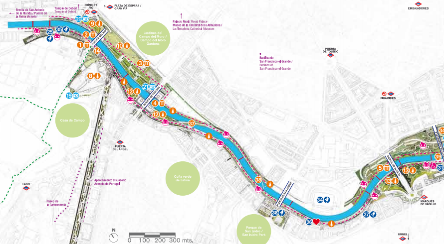 Turismo en Madrid: Plano de Madrid Río