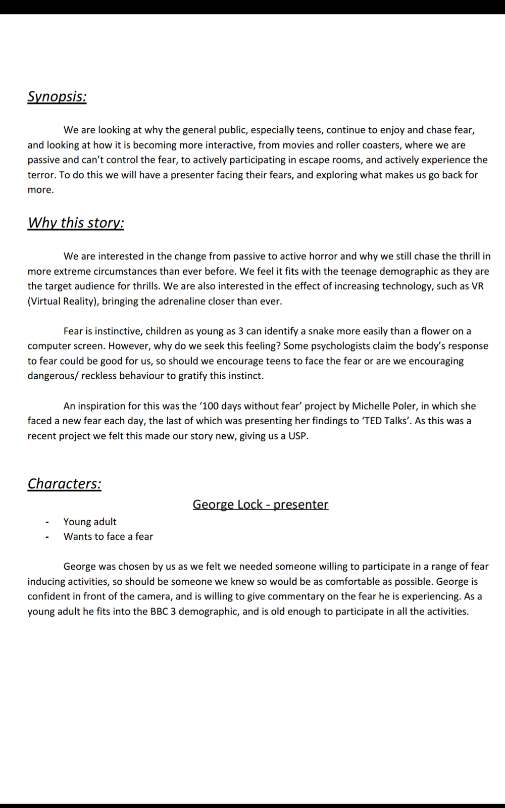 Documentay unit: Pitch