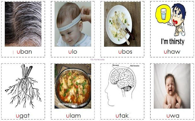 My Homeworks: MGA SALITANG NAGSISIMULA SA LETRANG "Uu" (may larawan)