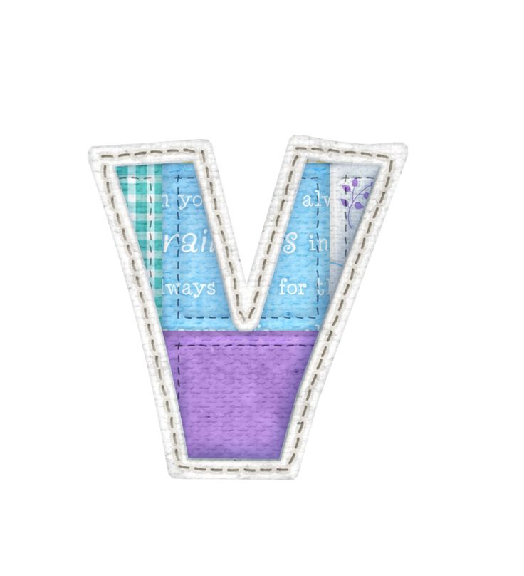 Alfabeto en Patchwork Azul y Lila. - Oh my Alfabetos!