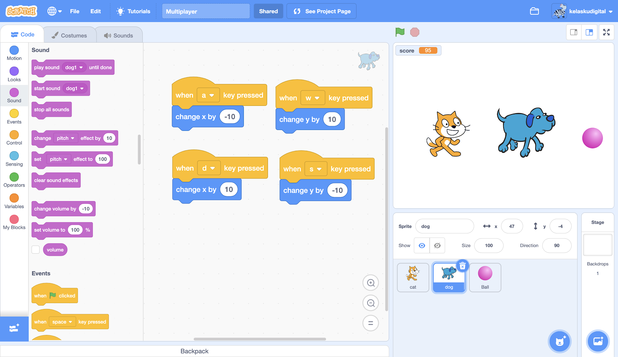 Tutorial Scratch 3.0 Membuat Multiplayer di Game