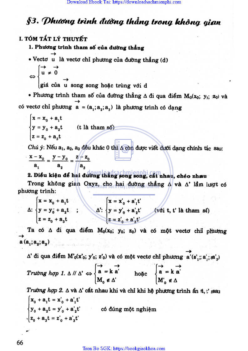 BÀI 3. PHƯƠNG TRÌNH ĐƯỜNG THẲNG TRONG KHÔNG GIAN - Sách Giáo Khoa | Sách Giải Bài Tập | SGK ...