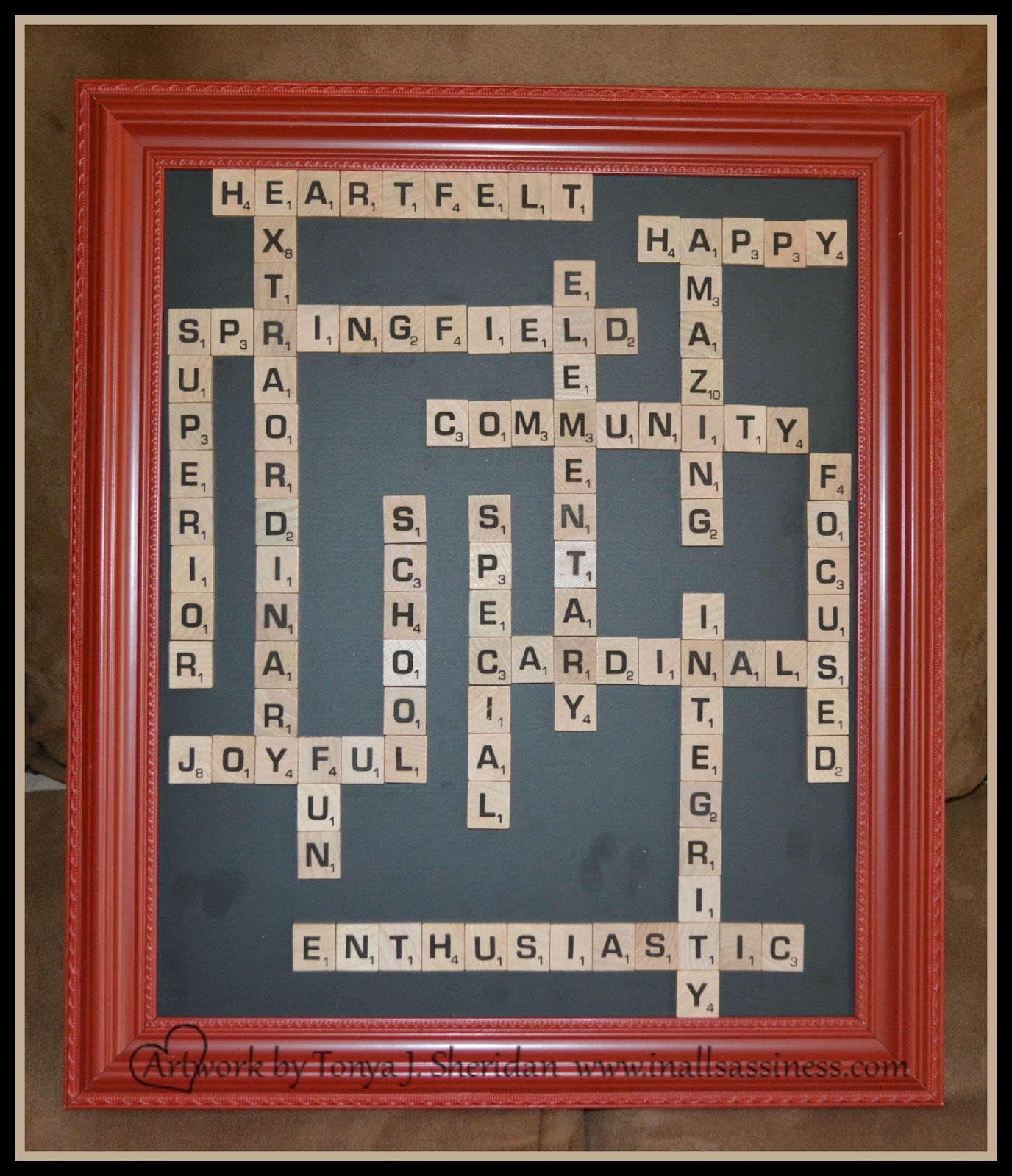In All Sassiness: Scrabble Art
