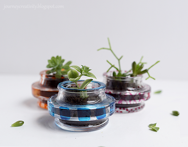 Upcycle glass cap pots - Journey into Creativity
