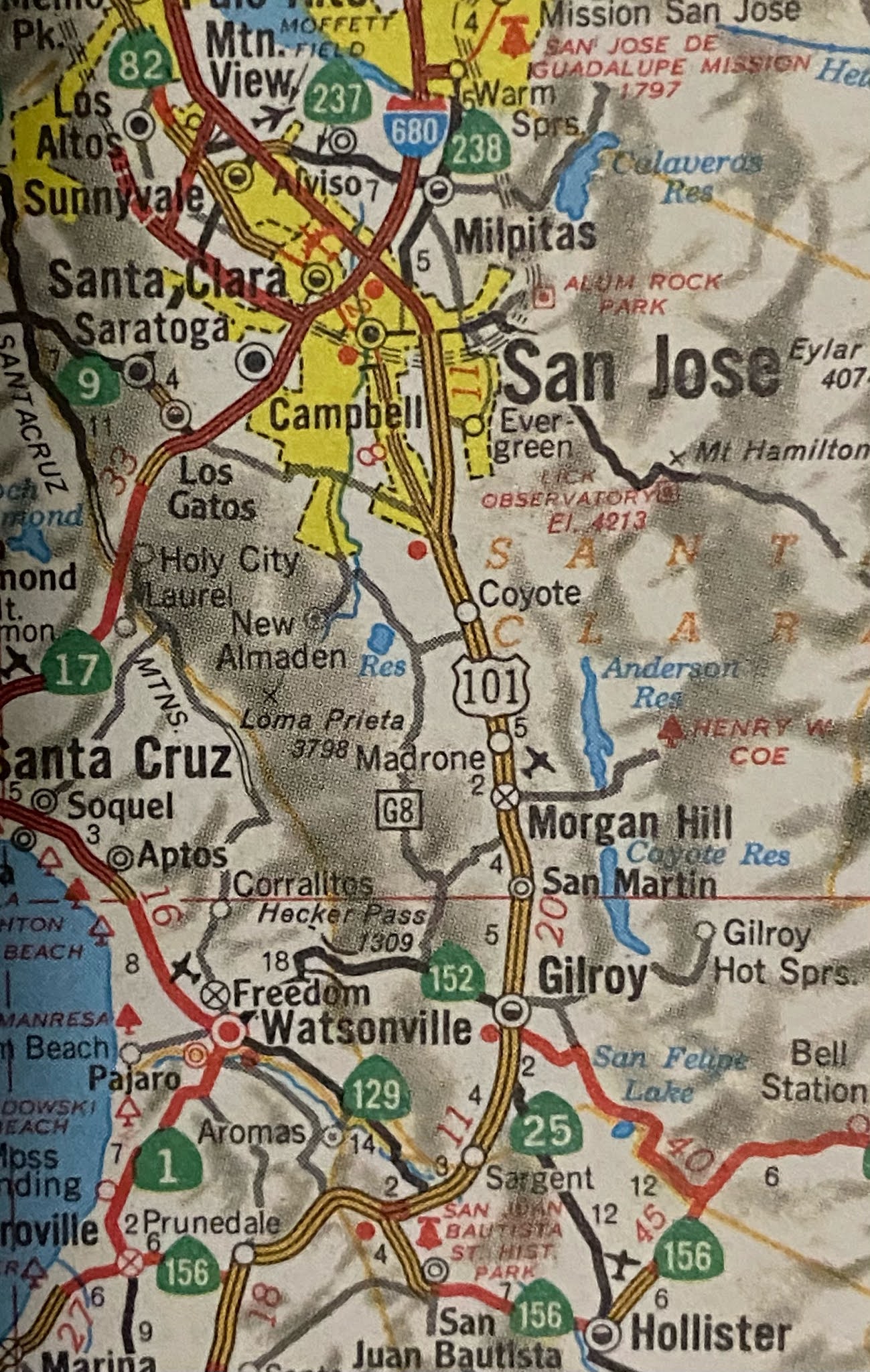 Santa Clara County Route G8 and the New Almaden Quicksilver Mine