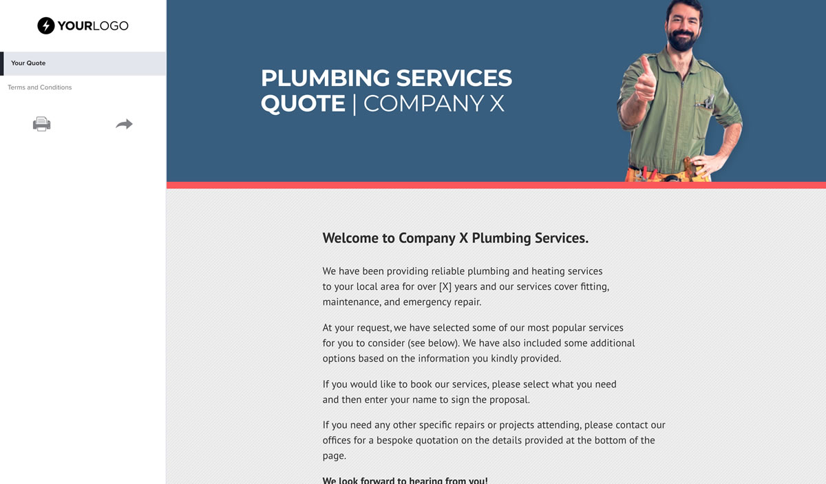Plumbing Quotation Form Template - Invoice Template