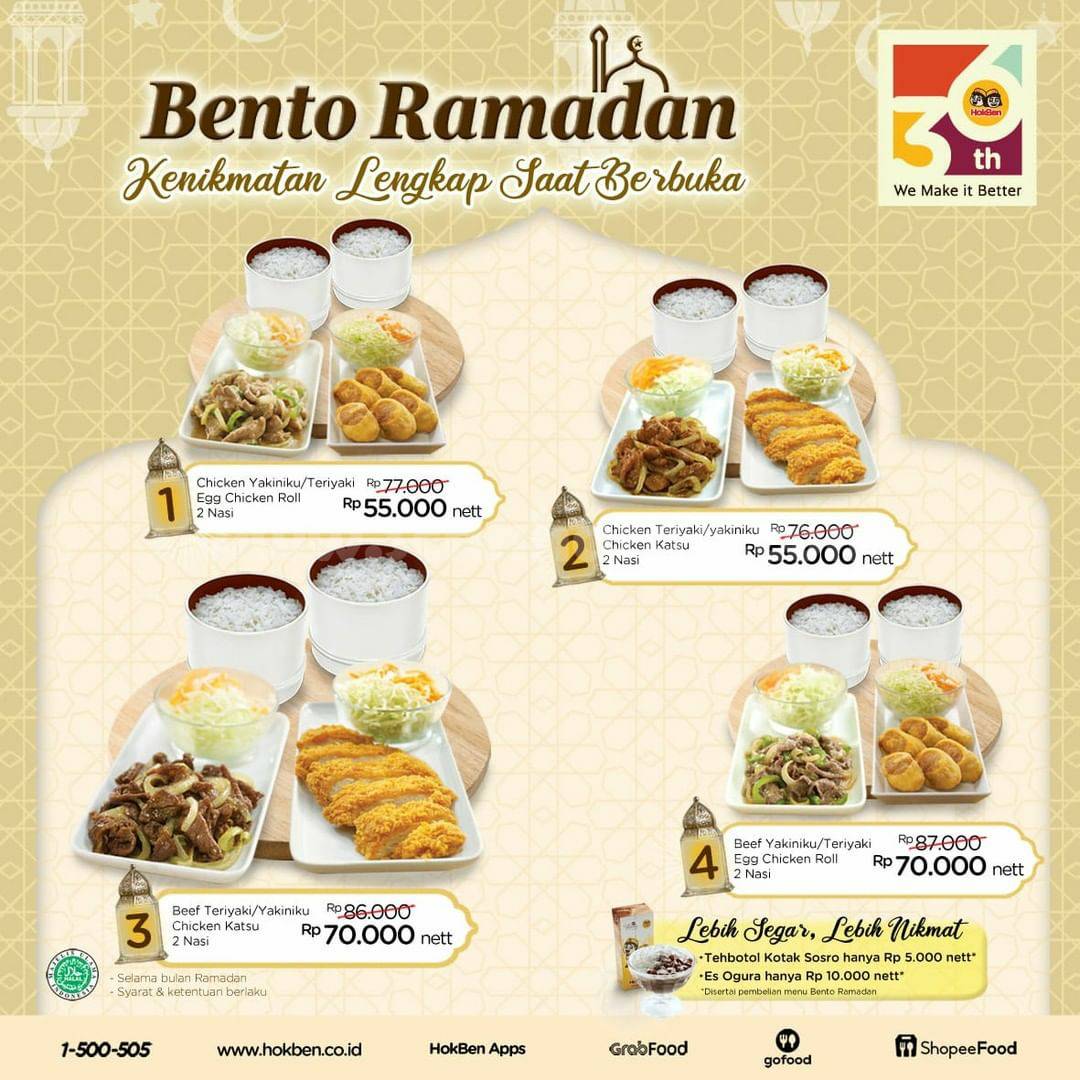 HOKBEN Promo Paket BENTO RAMADAN harga mulai Rp 55.000 - scanharga