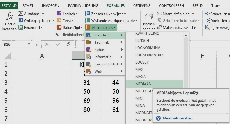 Tips voor Excel: Statistiek - Functie Mediaan