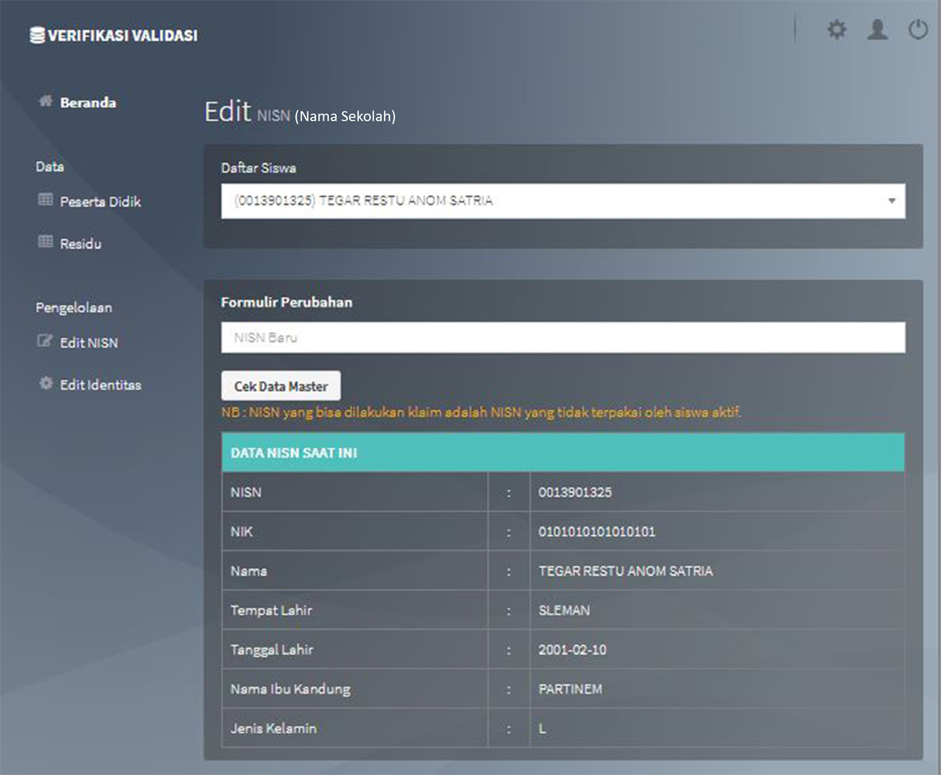 Verval PD NEW 2020 untuk Perbaikan Data Siswa - tasADMIN
