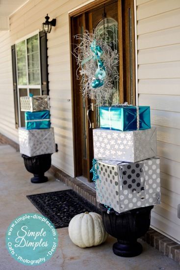 Christmas Boxes Decoration Front Porches - Holidays Blog For You