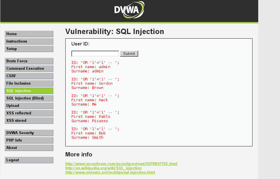 Notes From A Simple Man Exploit Dvwa File Sql Injection And Blind Sql Injection By Using Sqlmap