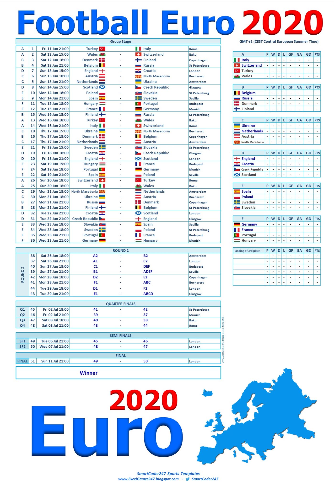Euro 2024 Wall Chart Excel Rosa Shelby