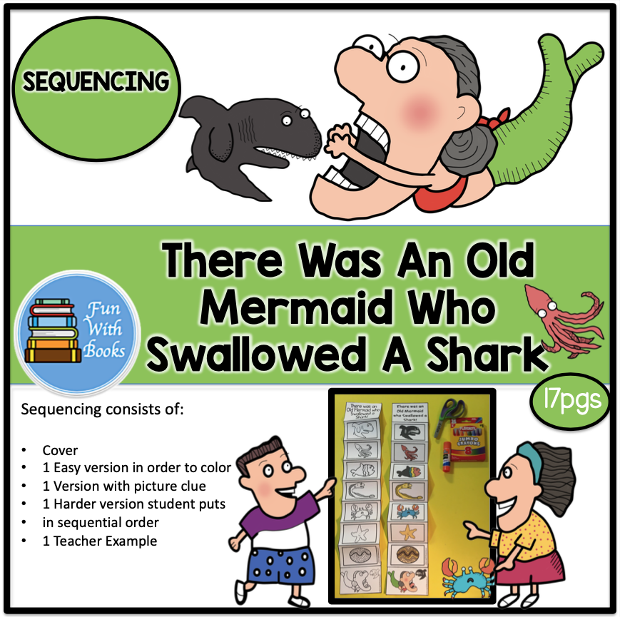 THERE WAS AN OLD MERMAID WHO SWALLOWED A SHARK! SEQUENCING ~ Book Units ...