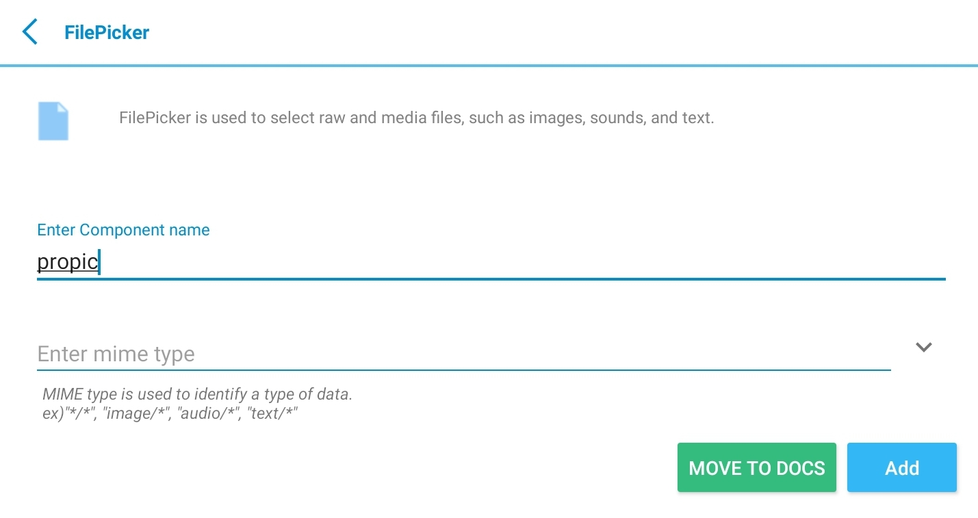 How to use the file picker component