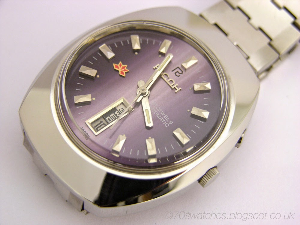 70s Watches: NOS Retro Streamline Ricoh Automatic Watch - Ricoh Automatic