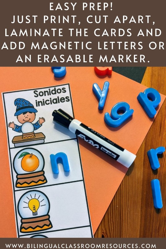 Easy to Prep Activity to Practice Beginning Sounds in Spanish - Sonidos ...