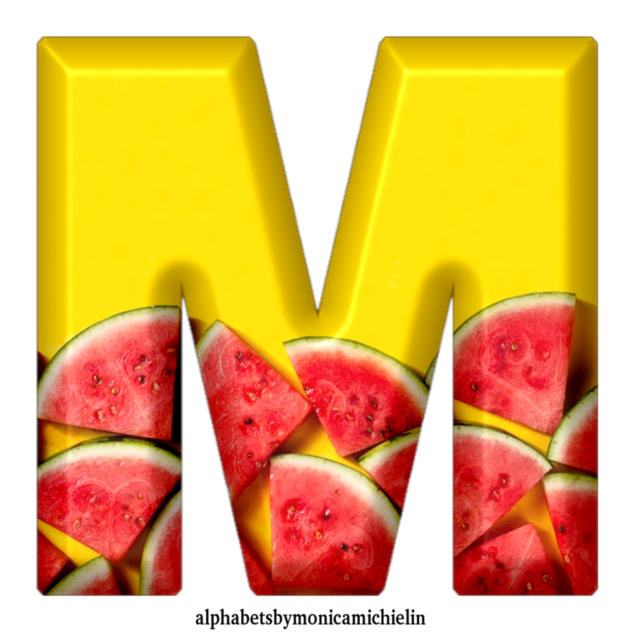 M. Michielin Alphabets: WATERMELON FRUIT YELLOW ALPHABET, ALFABETO ...