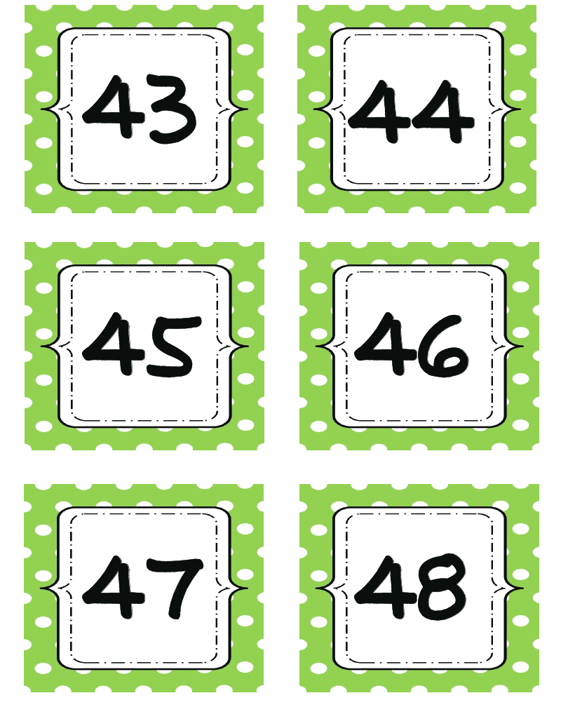 Lovely Literacy & More: Lime Green Polka Dot Number Cards