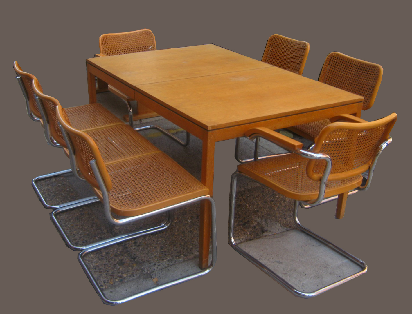 Uhuru Furniture & Collectibles: Dining Table w/Marcel Breuer Style ...