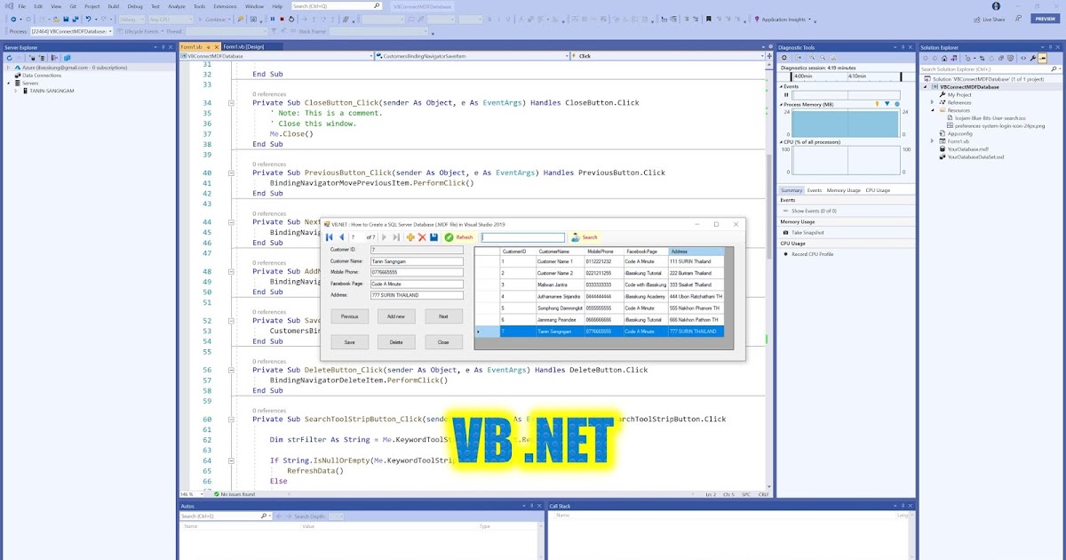 VB.NET : The Easy Way : Search Data in SQL Server Database File (.mdf ... VB.NET : The Easy Way : Search Data in SQL Server Database File (.mdf ...