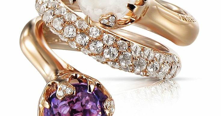 Crystal stone statement rings