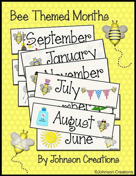 Johnson Creations: Bee Themed Months Cards