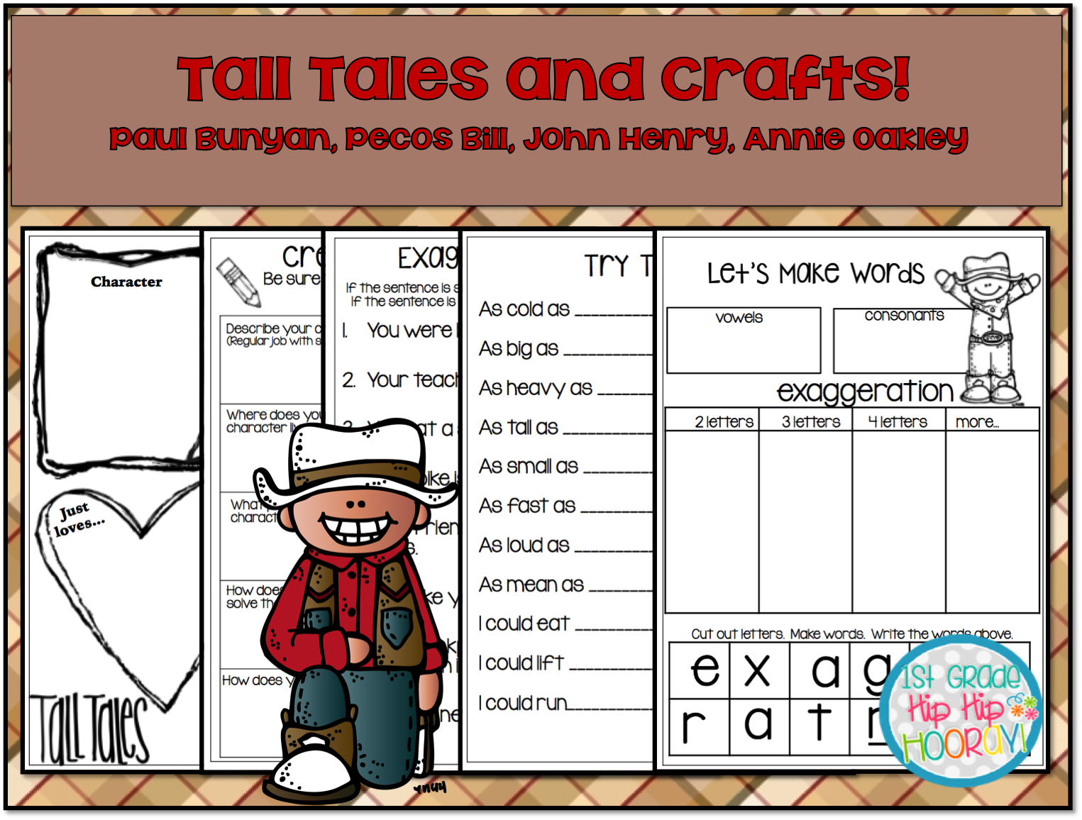 1st Grade Hip Hip Hooray!: Tall Tales for the Primary Child...Crafts ...