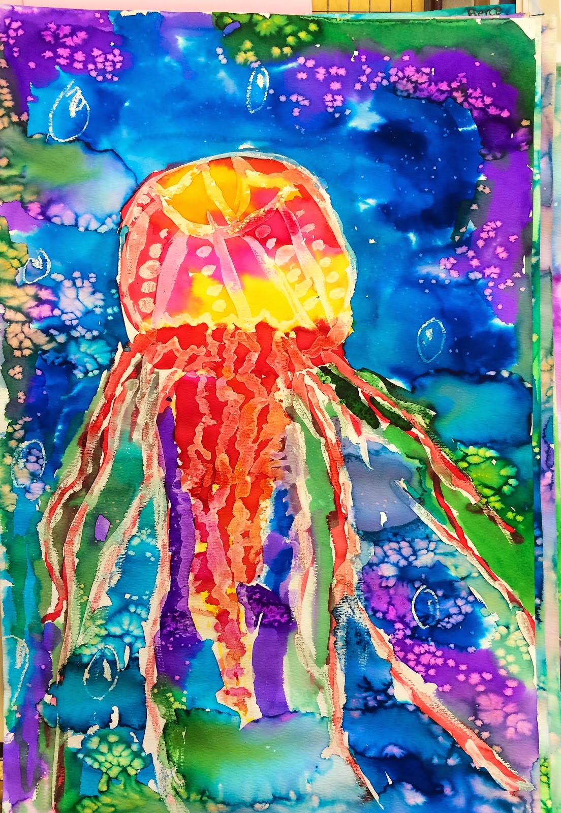 smART Class: April Showers and Jellyfish Watercolor Resist