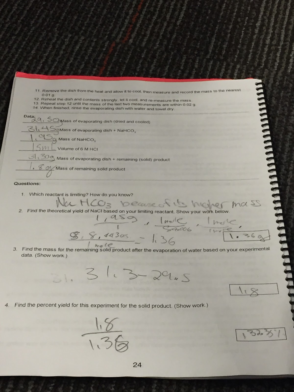 Chemistry Honors Blog: Lab 6: Mole-Mass Relationship Lab