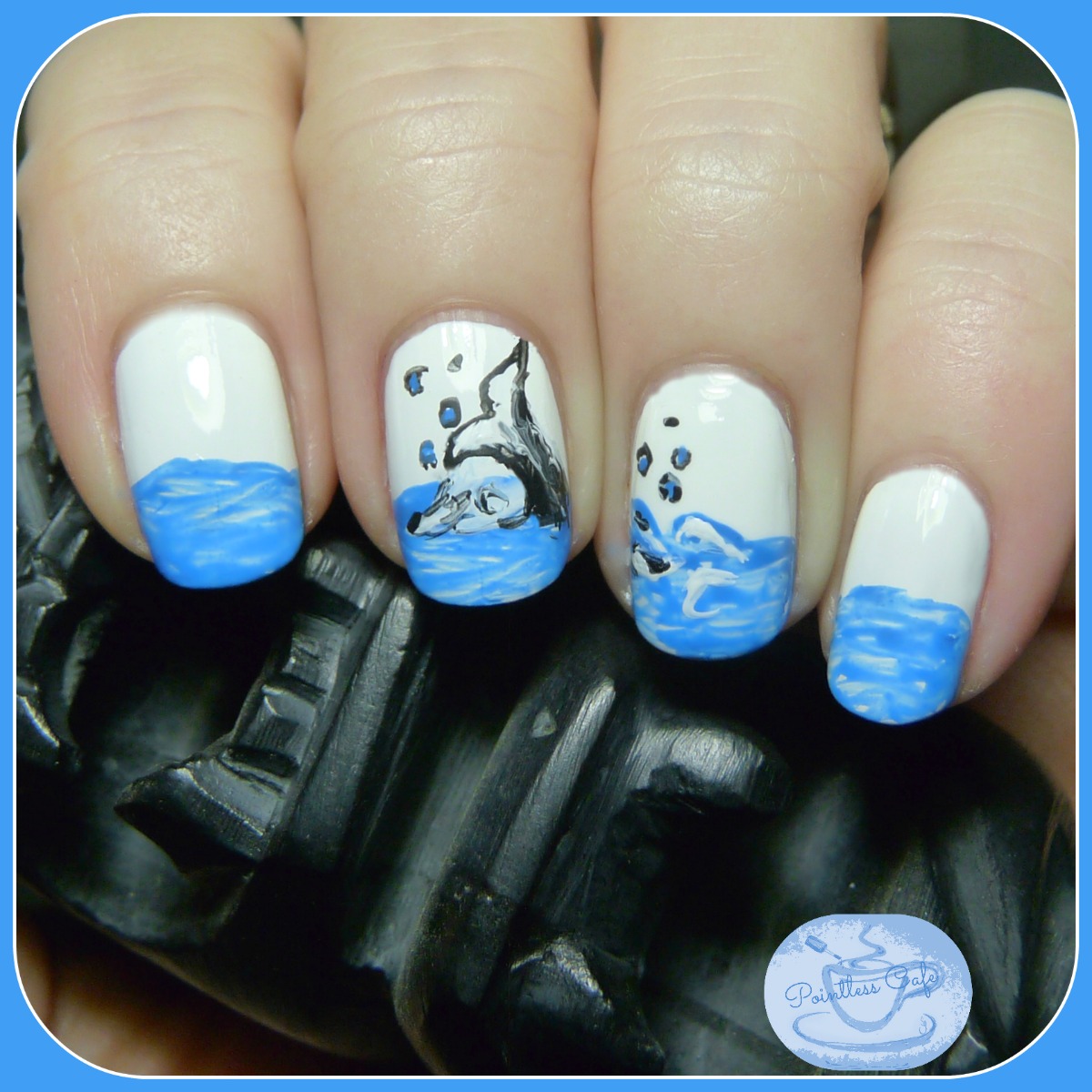 The Digit-al Dozen Does Nature - Day 1 Whale Tail Nail Art | Pointless Cafe